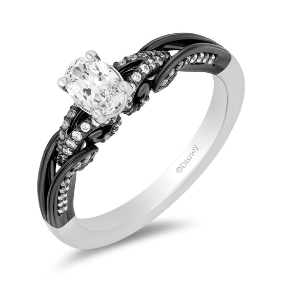 Disney Ursula Inspired Diamond Engagement Ring in 14K White Gold with ...