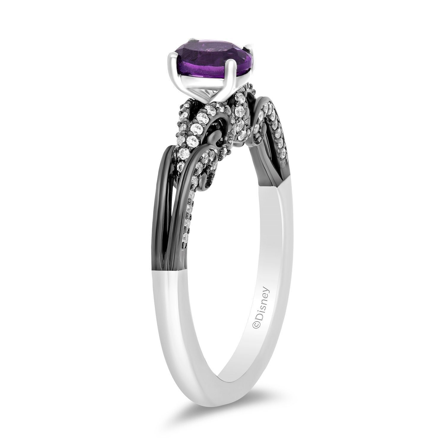 Disney Villain Ursula Inspired Oval Amethyst Gemstone Engagement Ring ...