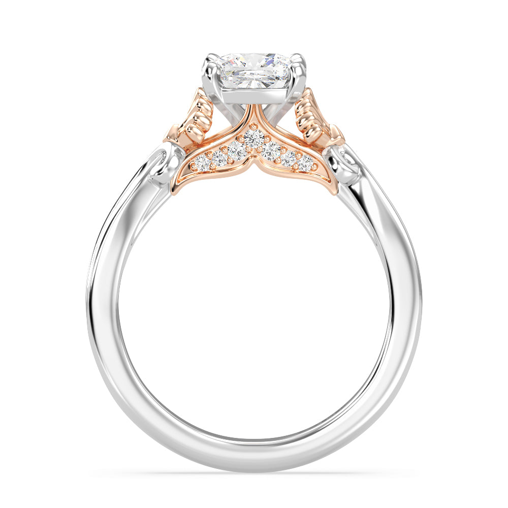 Enchanted Star Lab Grown Diamond 14K Gold Ariel Mermaid Engagement Rin ...