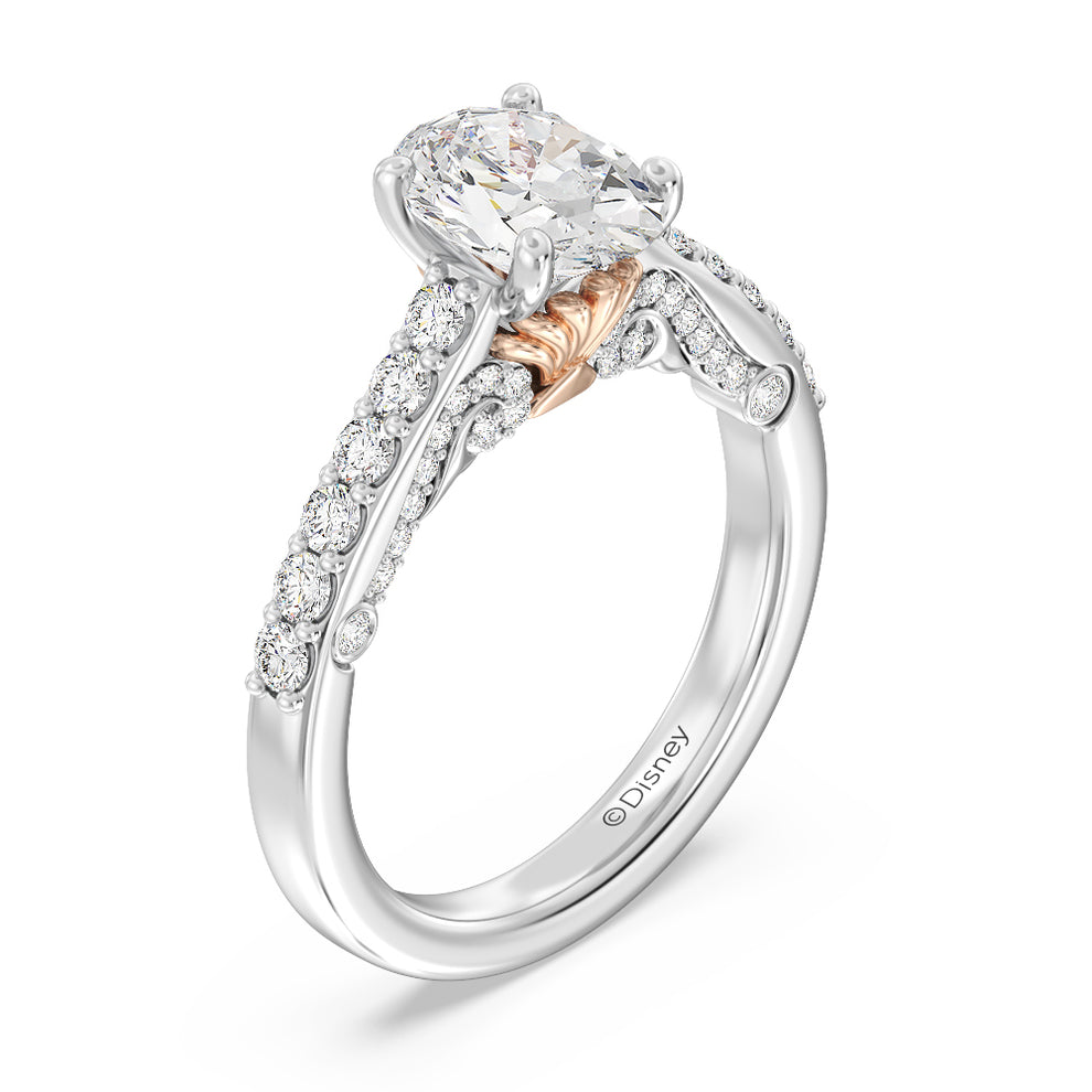 Disney Ariel Inspired Lab Grown Diamond Engagement Ring in 14K White ...