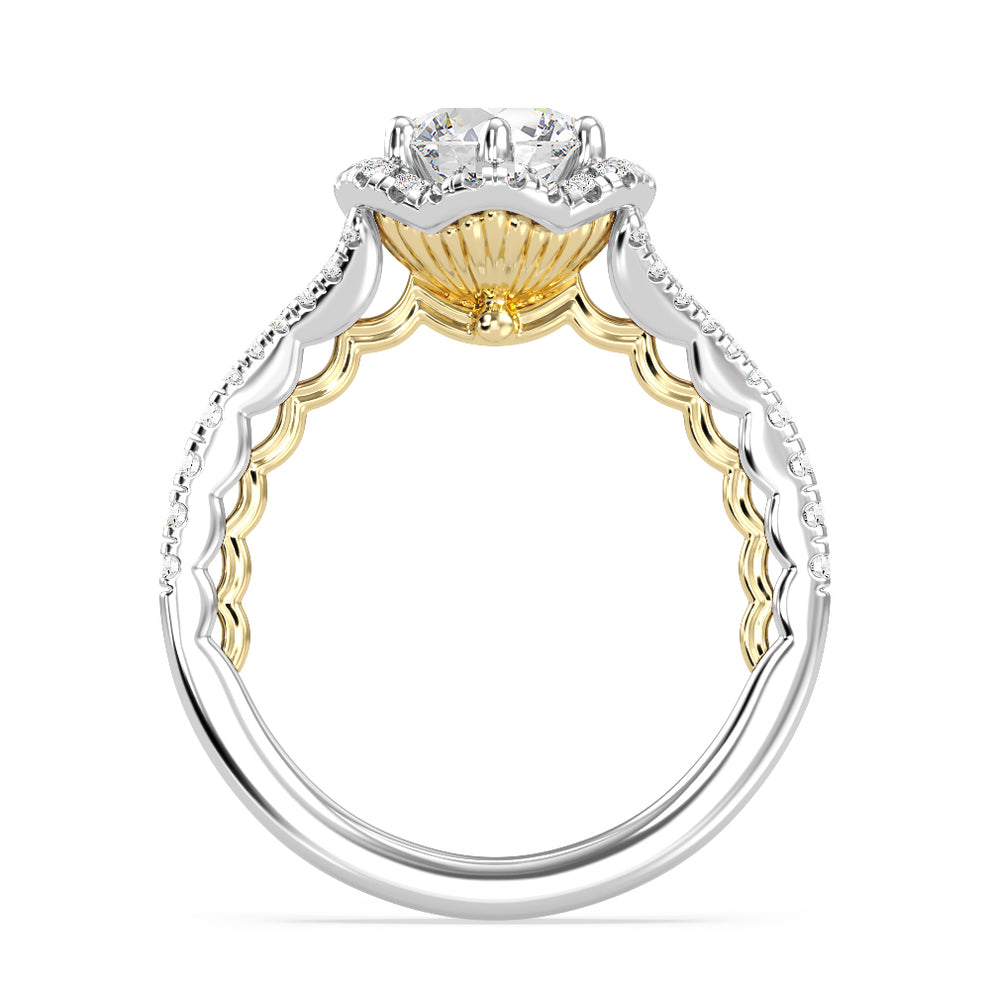 Enchanted Star Lab Grown Diamond 14K Gold Ariel Halo Engagement Ring ...