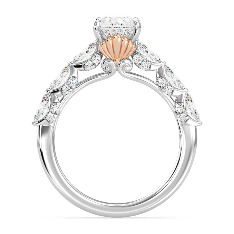 Enchanted Star Lab Grown Diamond 14K Gold Ariel Seashell Engagement Ri ...