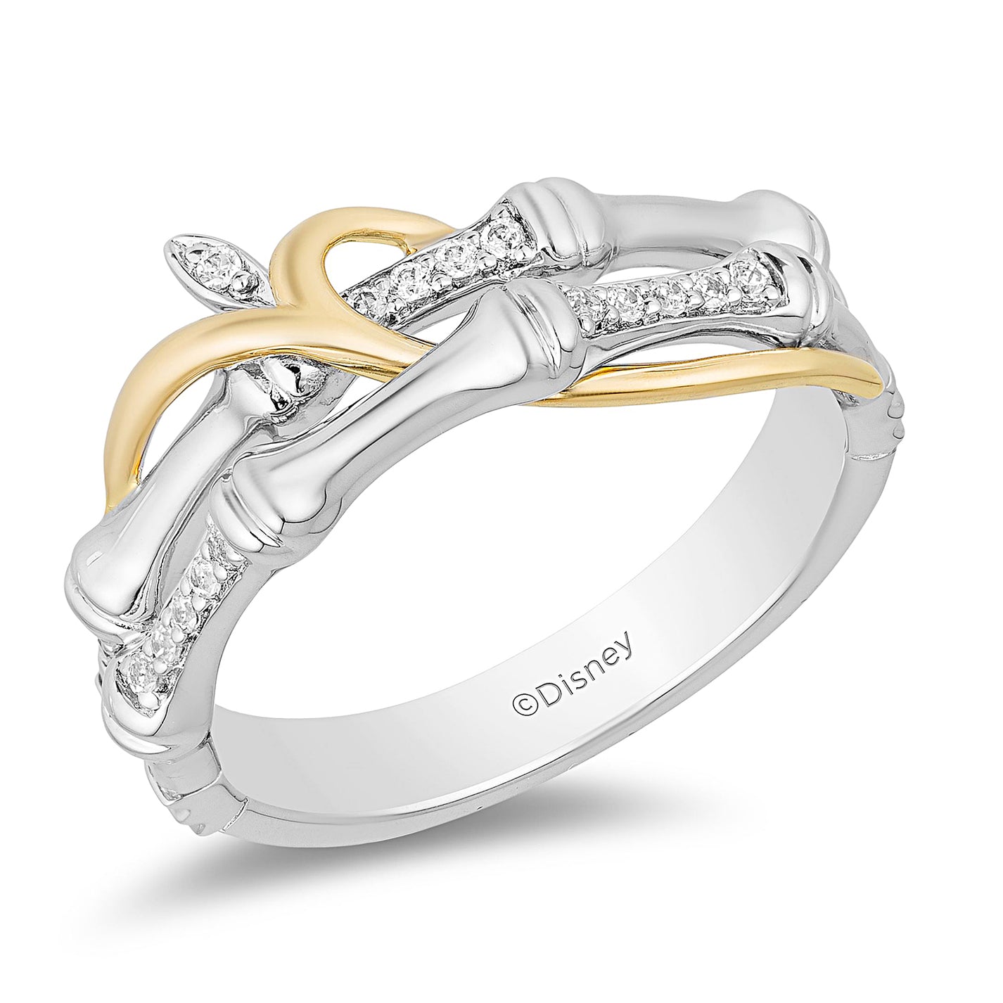 Disney Mulan Inspired Diamond Ring 10K White and Yellow Gold 1/10 CTTW ...