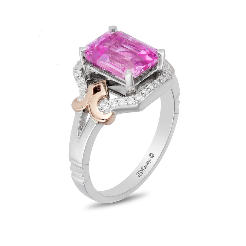 Disney Aurora Inspired Diamond Ring in Sterling Silver and 10K Rose ...