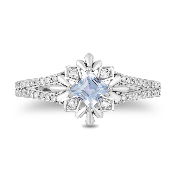 Disney Elsa Inspired Diamond Snowflake Ring in Sterling Silver 1/5 CTTW ...