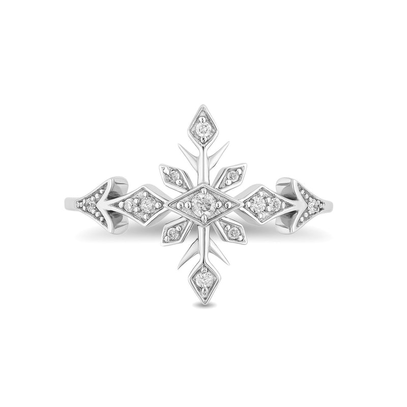 Disney Frozen 2 Elsa Inspired Diamond Ring in Sterling Silver 1/10 CTTW ...