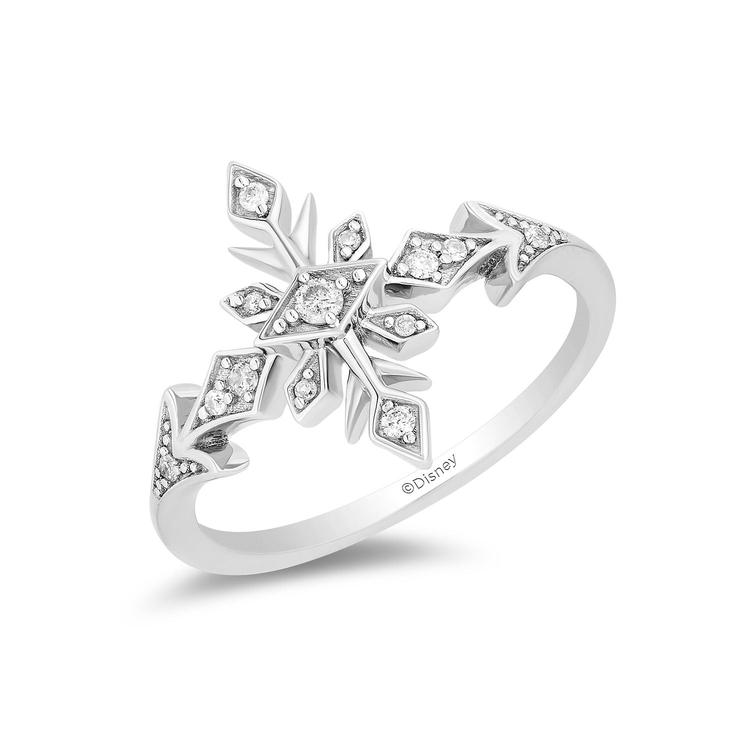 Disney Frozen 2 Elsa Inspired Diamond Ring in Sterling Silver 1/10 CTTW ...