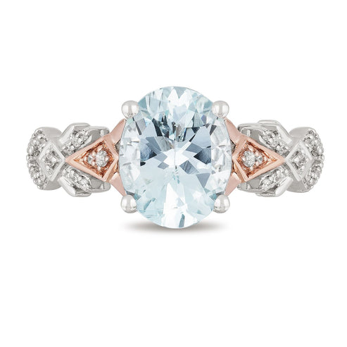 Disney Elsa Inspired Diamond Engagement Ring in 10K White Gold and Rose ...