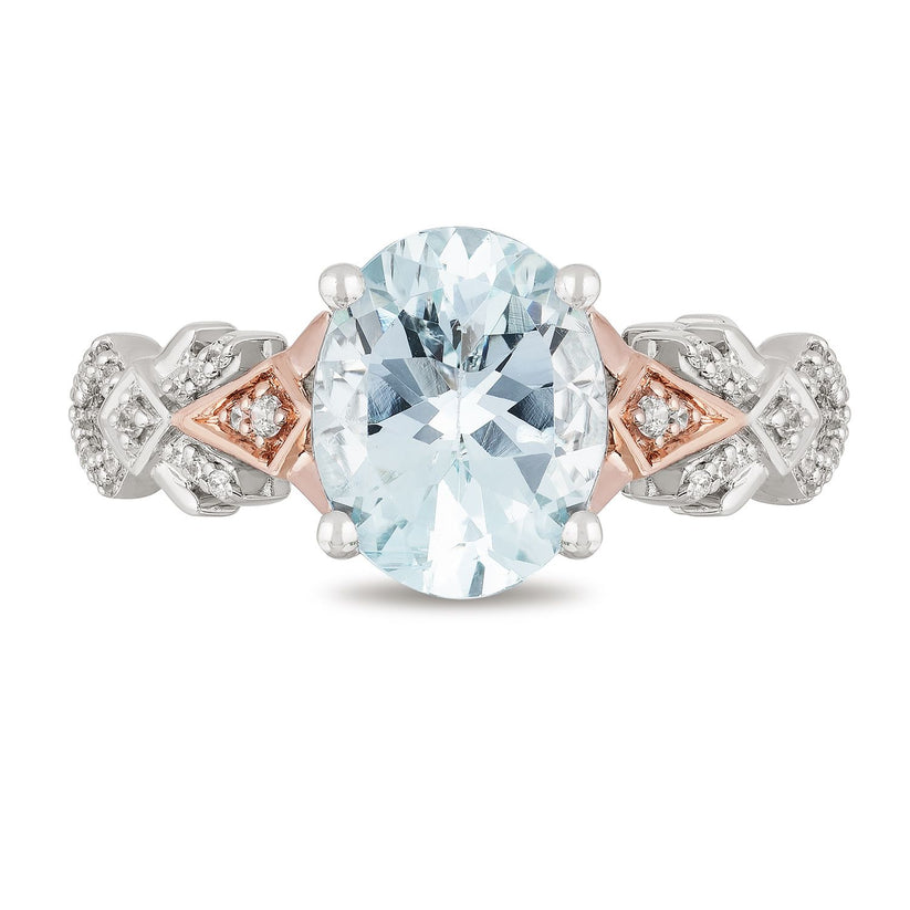 Disney Elsa Inspired Diamond Engagement Ring in 10K White Gold and Rose ...