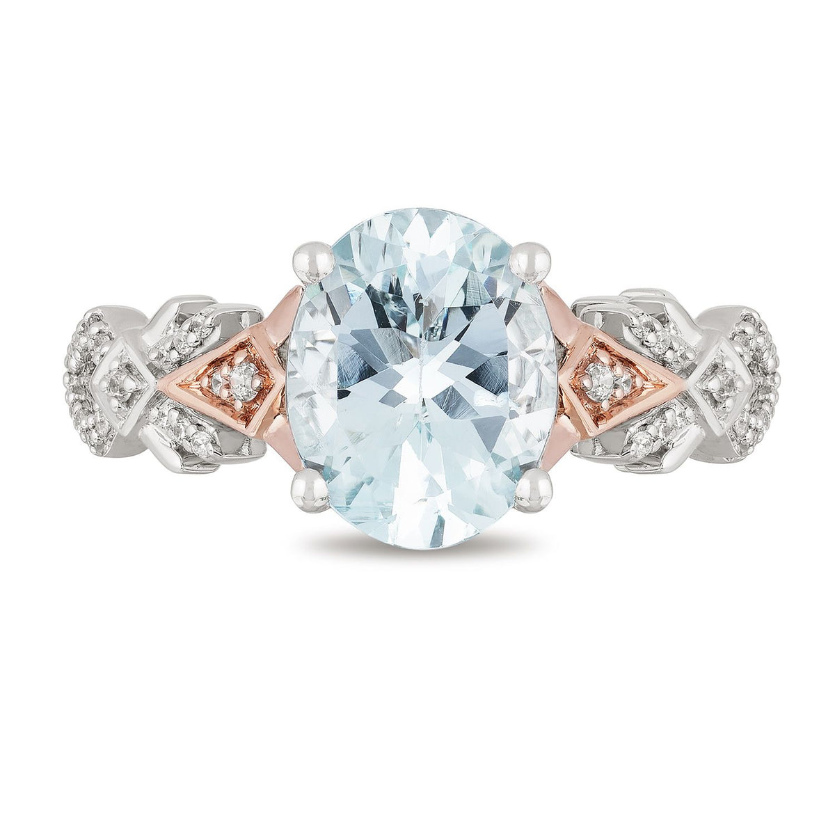 Disney Elsa Inspired Diamond Engagement Ring in 10K White & Rose Gold 1 ...