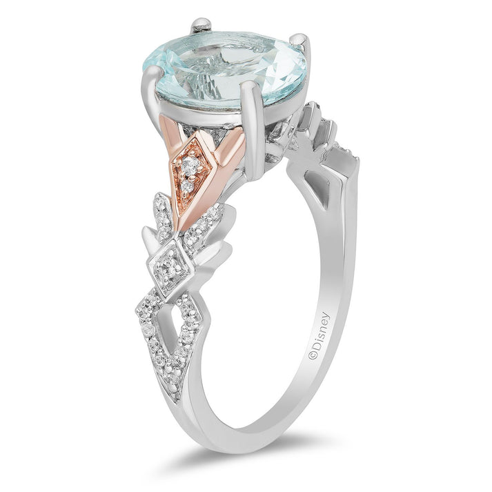 Disney Elsa Inspired Diamond Engagement Ring in 10K White Gold and Rose ...