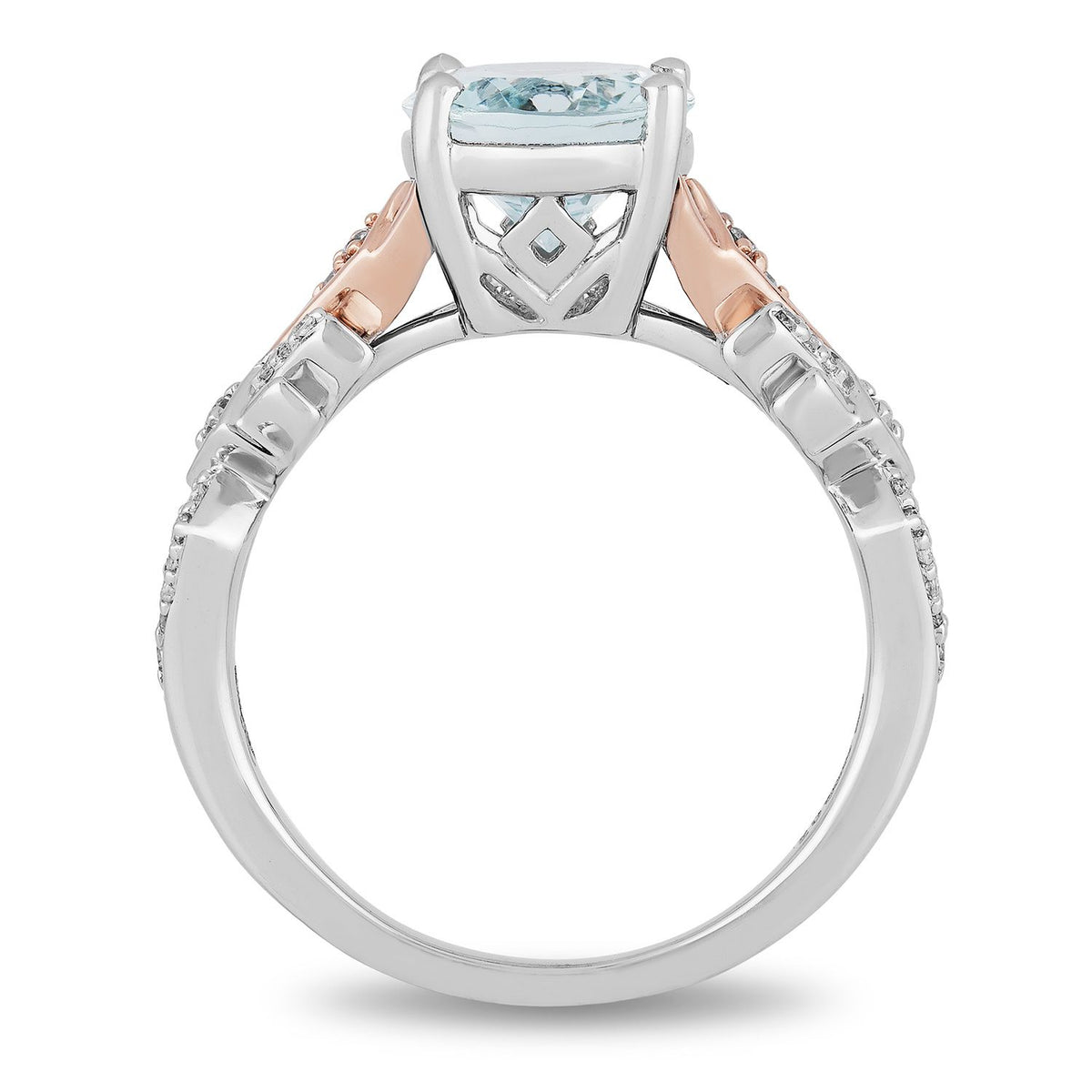 Disney Elsa Inspired Diamond Engagement Ring in 10K White & Rose Gold 1 ...