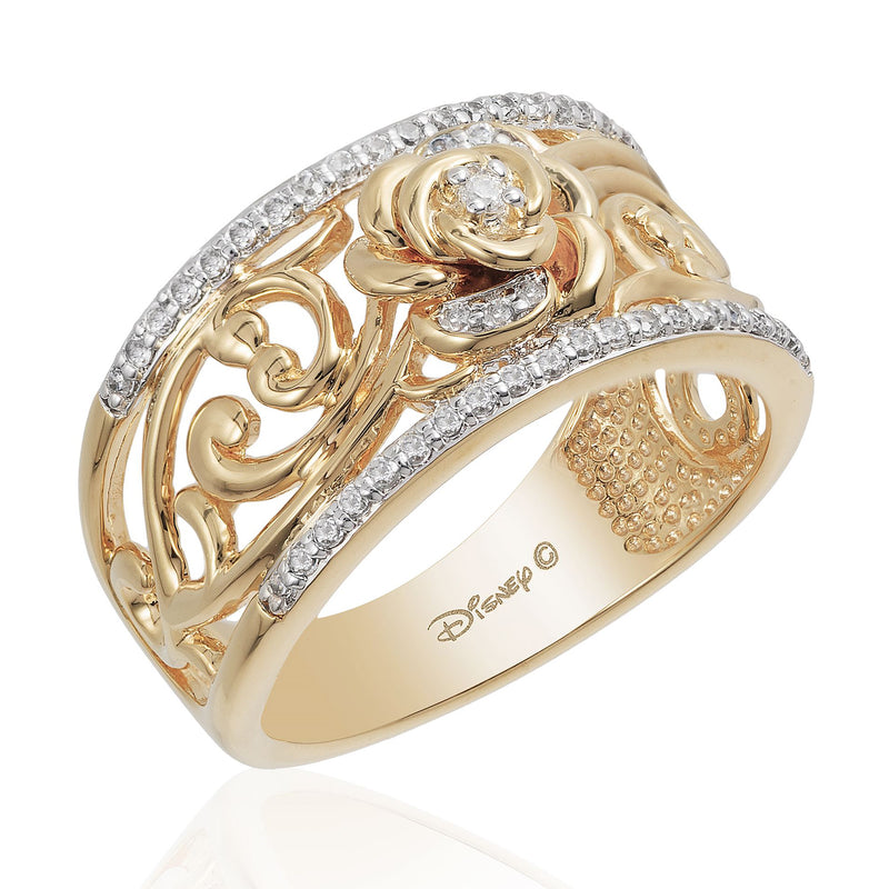 Disney Belle Inspired Diamond Ring 14K Yellow Gold 1/5 CTTW | Enchanted ...