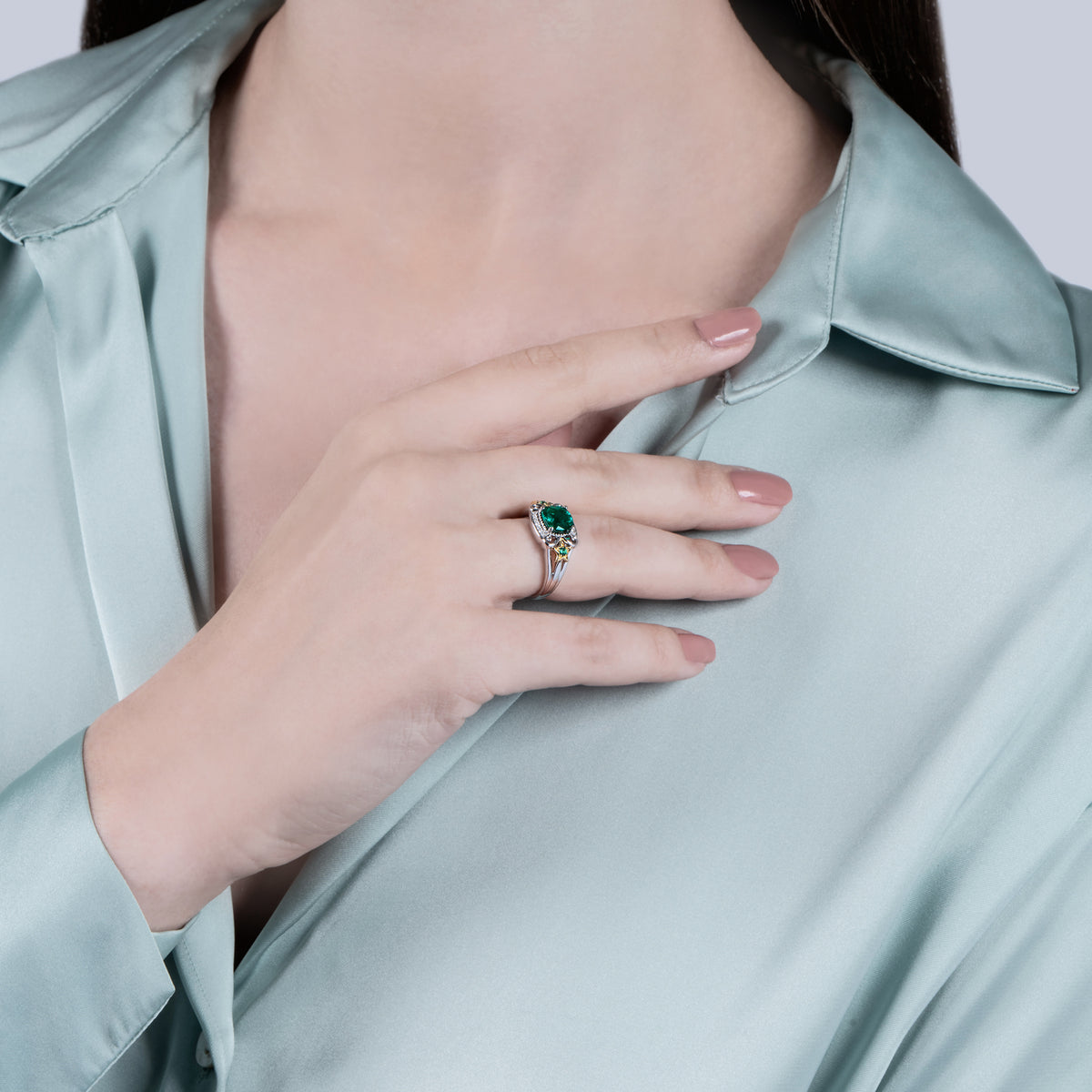 Disney Tinker Bell Inspired Emerald Star Diamond Ring | Enchanted ...