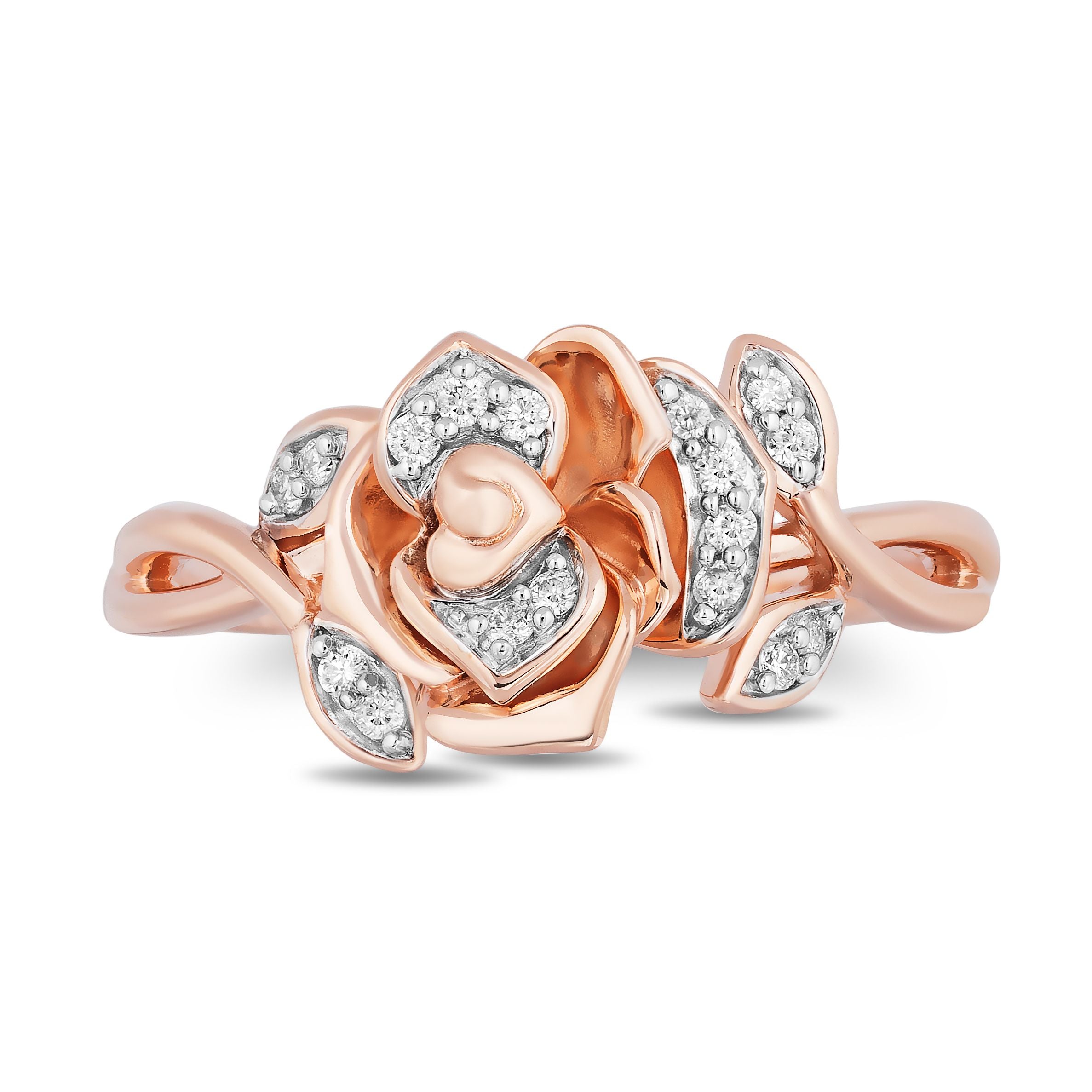 Disney Belle Inspired Diamond Ring 14K Rose Gold 1/10 CTTW | Enchanted ...